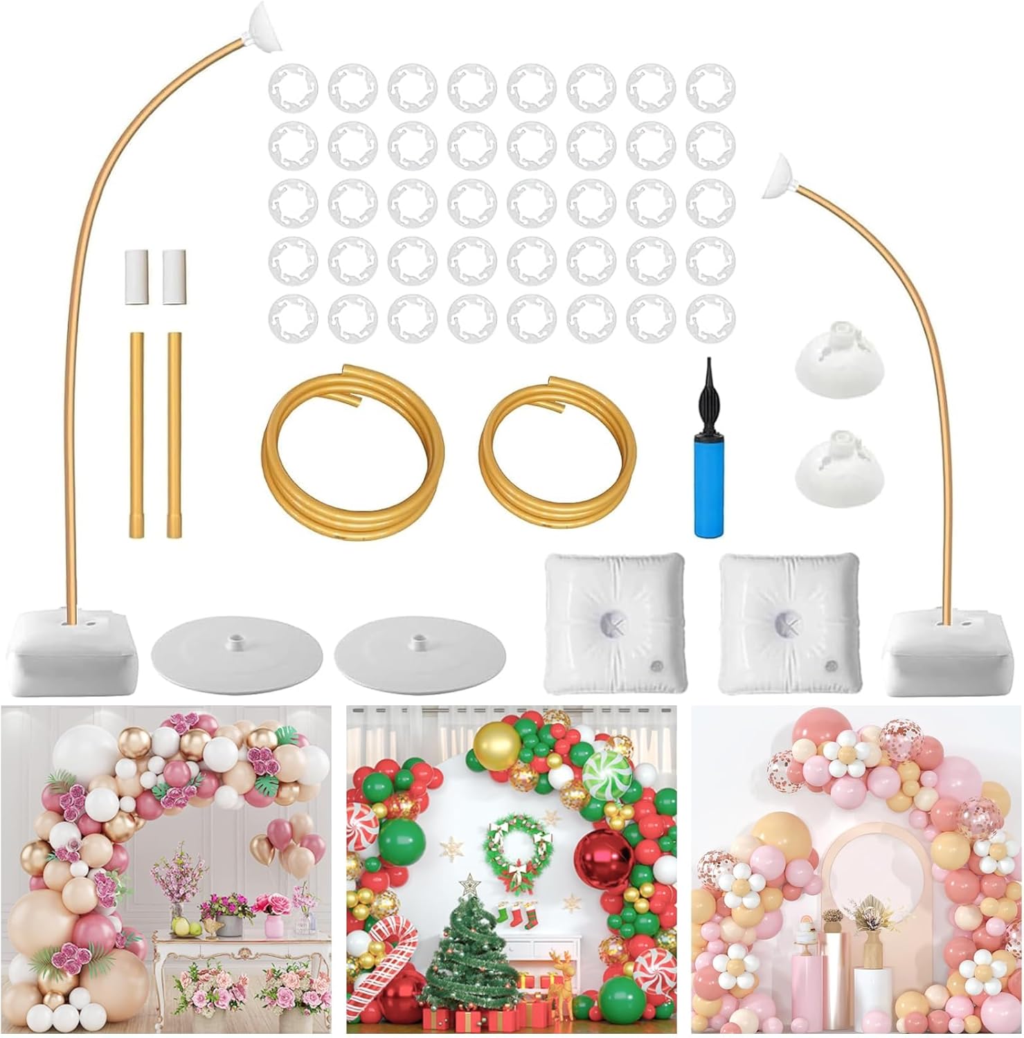 Amazon.com: Balloon Arch Stand Kit, Bendable Half Arch Balloon Stand ...