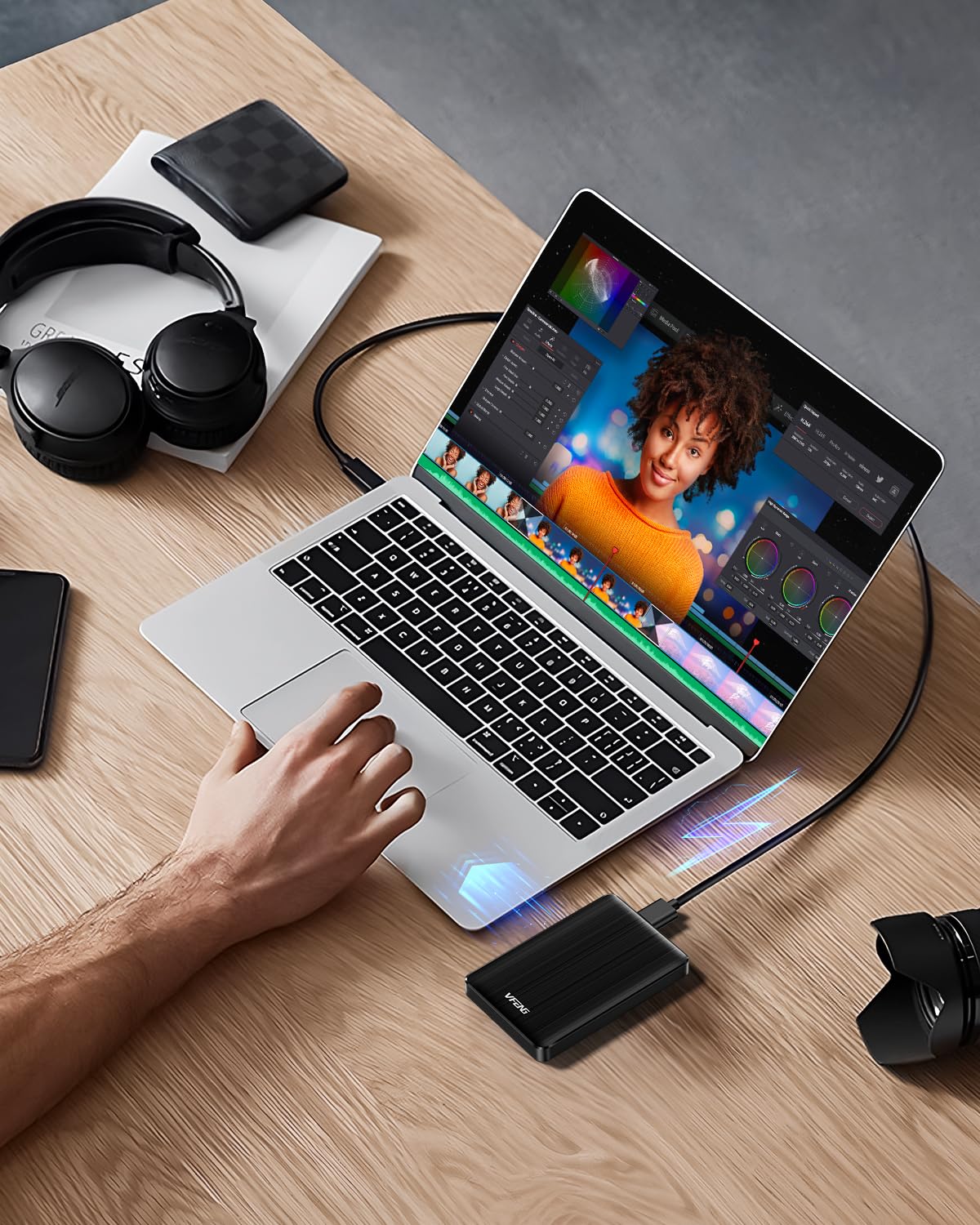 VFENG 1TB Portable External Hard Drive, Ultra Slim 2.5" USB 3.0 HDD ...