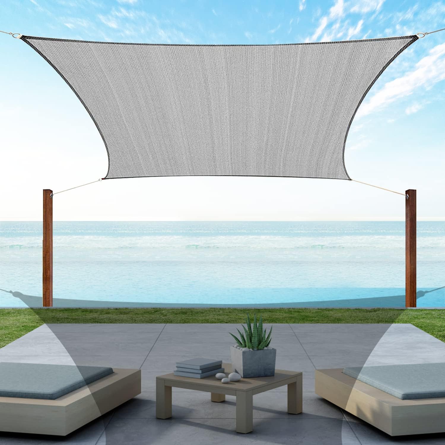 Amazon.com : CIELO COLORIDO 12' x 15' Custom Size Gray Rectangle Sun ...