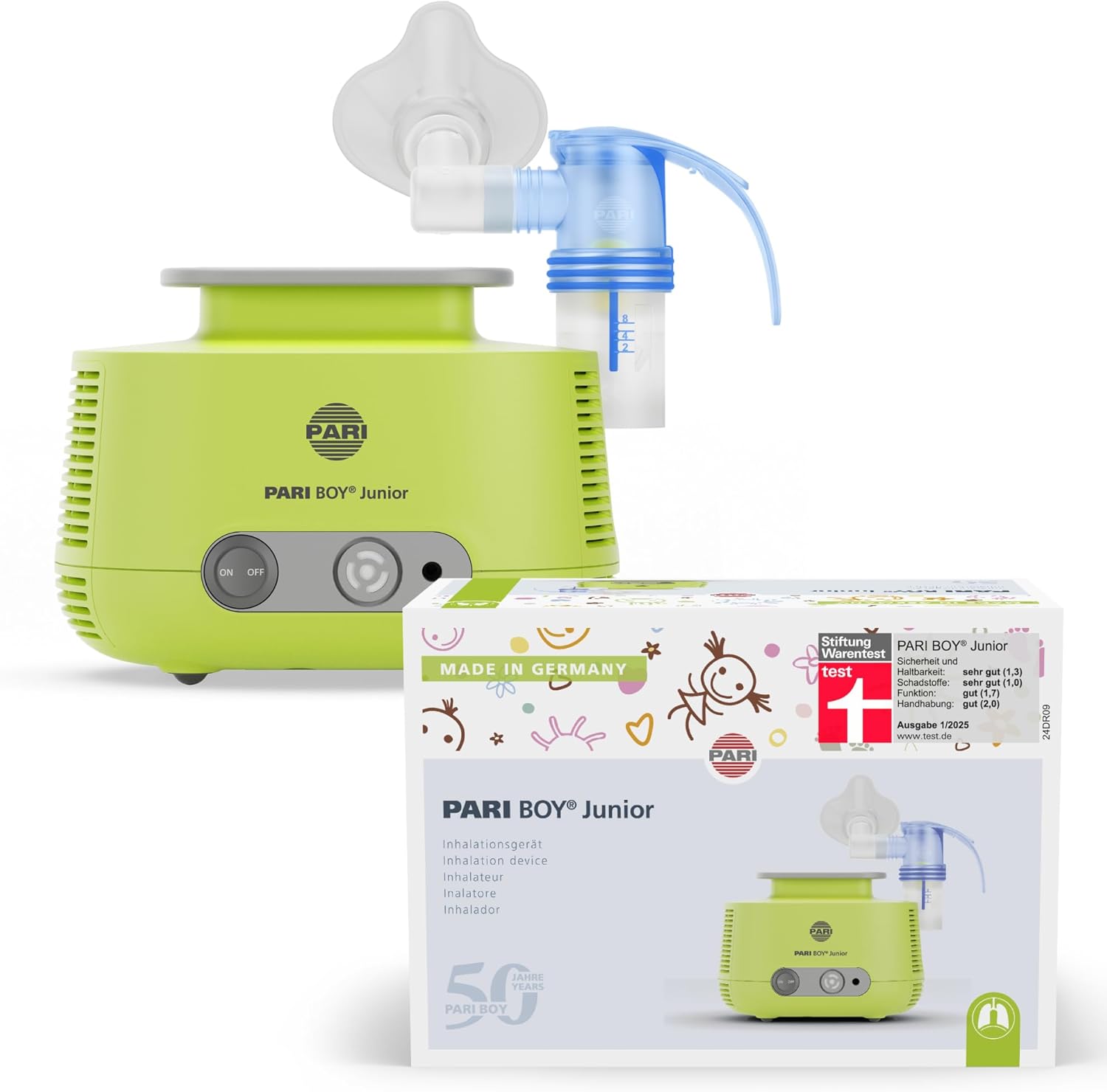 PARI BOY Junior Inhalationsgerät für Kinder – Inhalator Vernebler mit ...