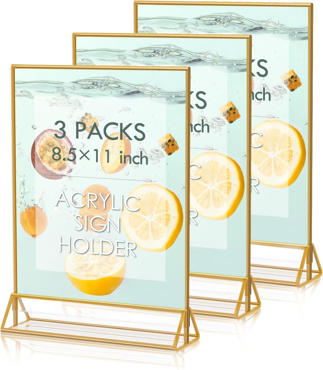 Amazon.com: Acrylic Sign Holder 8.5x11 Gold Frames Clear Sign Holder ...