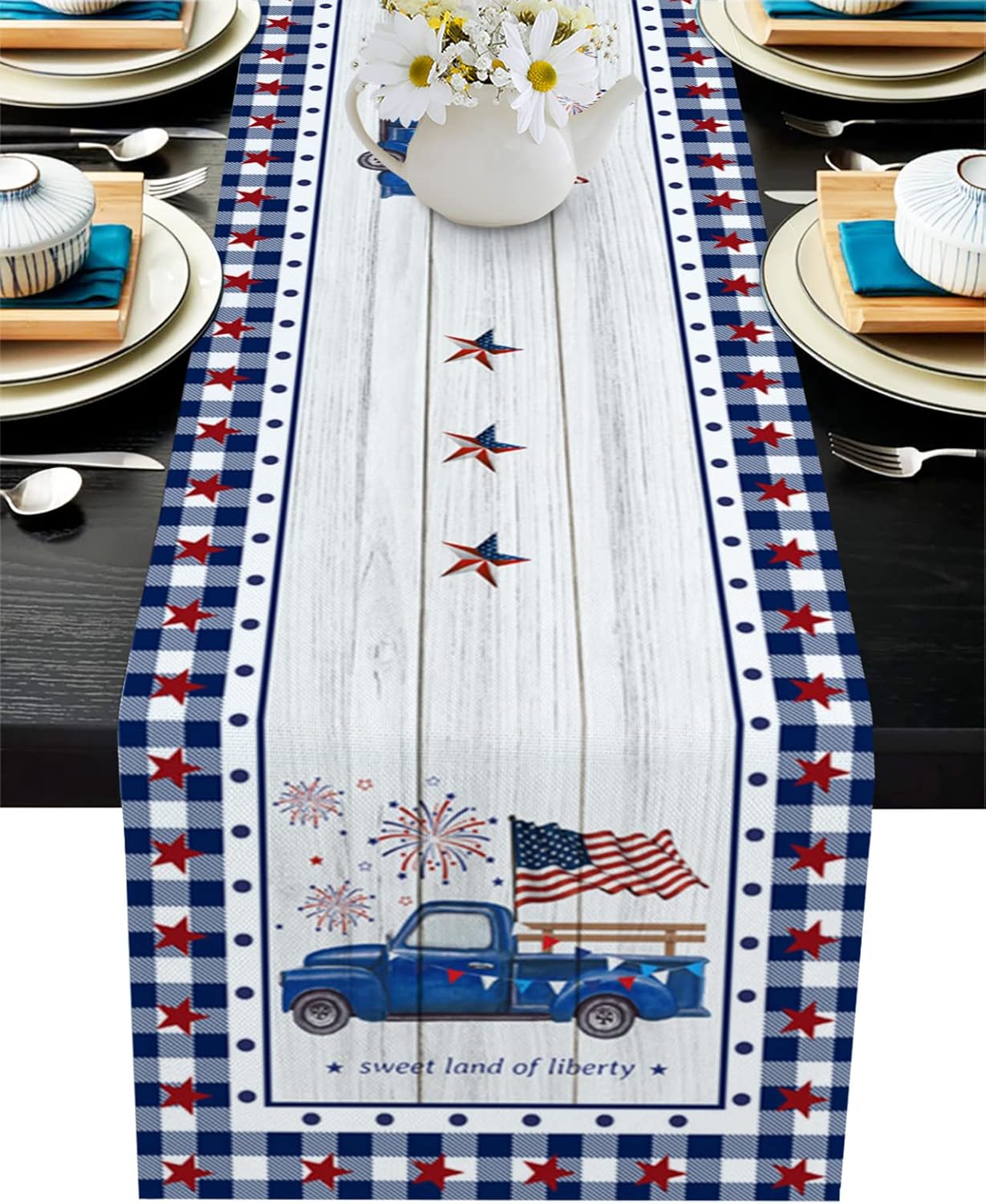 Amazon.com: 4th of July Table Runner 48 Inches Patriotic Runner for ...
