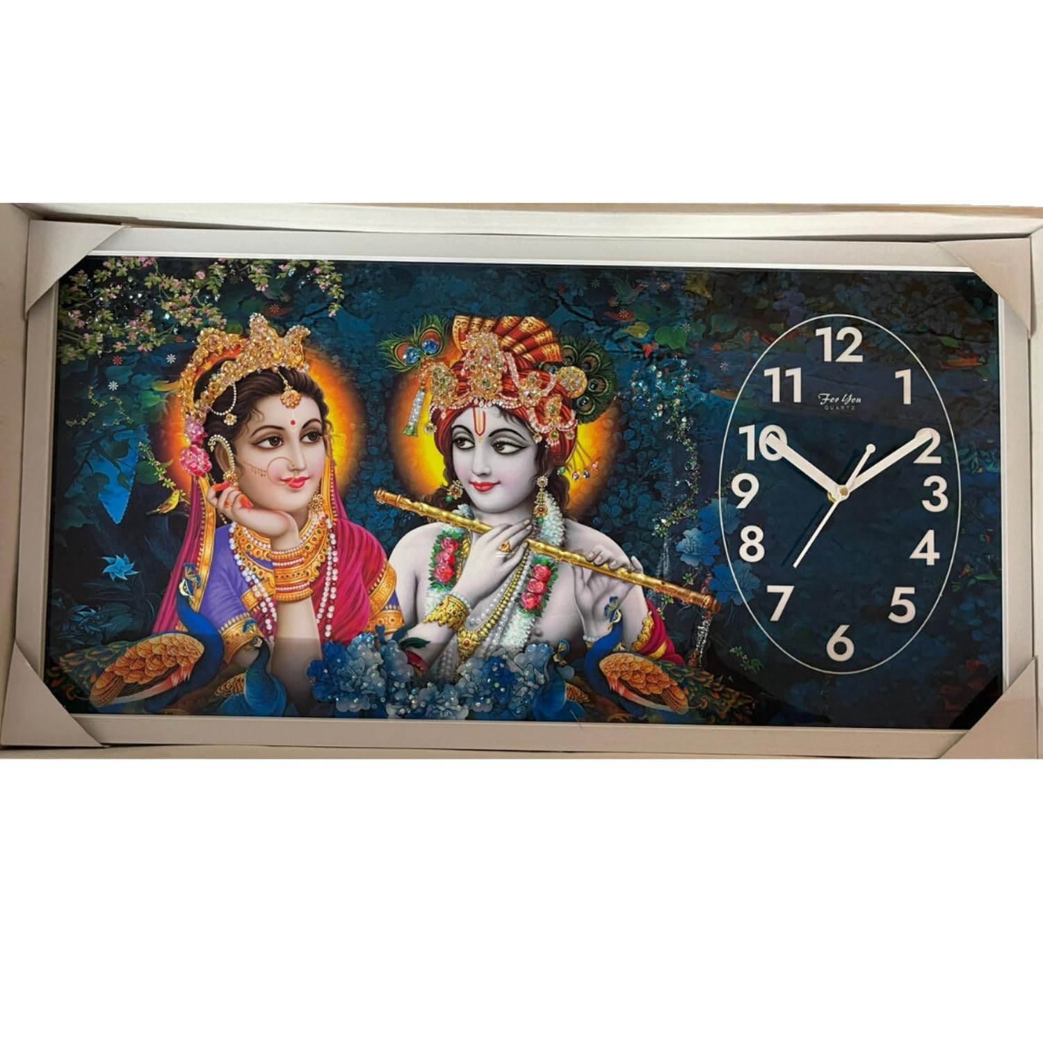 Buy For You Gift Radhe Krishna Crystal Porcelain Wall Clock Wall Clock ...