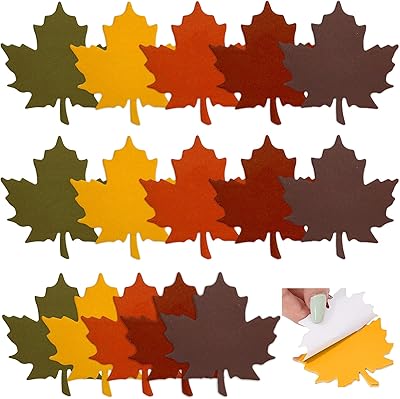 Amazon.com : Whaline Fall Maple Leaf Sticky Notes Colorful Autumn Leaf ...