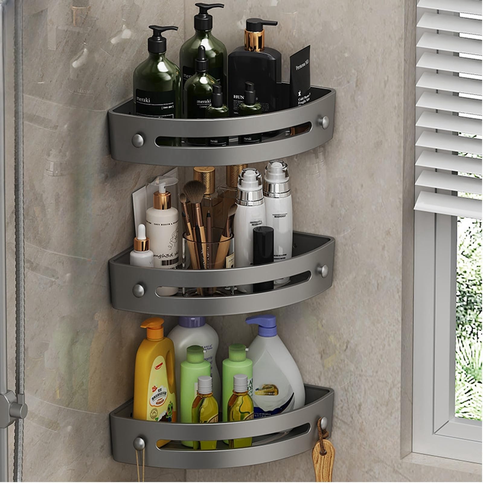 Amazon.com: MYXIKE Shower Corner Caddy Bathroom Shelf : Multi-Purpose ...