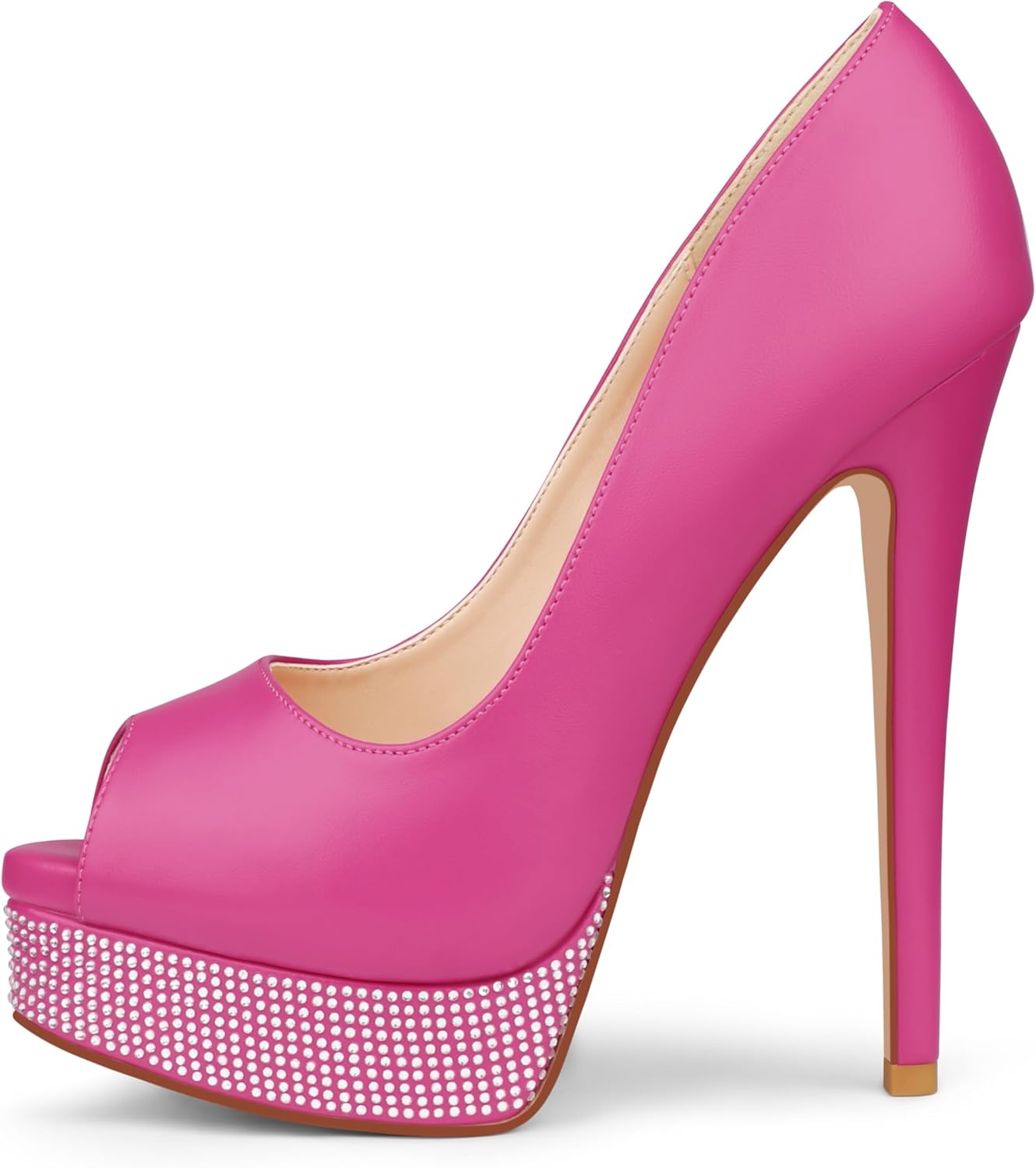 Amazon.com | MERUMOTE Women's Platform Stiletto Heels Shoes Peep Toe ...