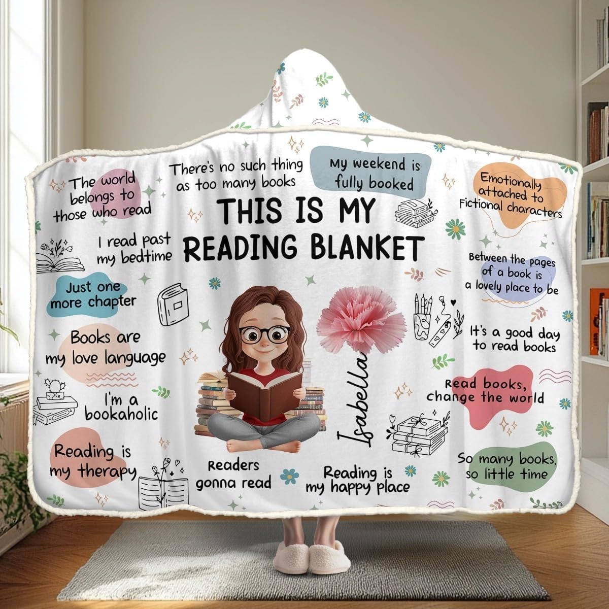 Amazon.com: Pawfect House Custom Affirmation Snuggle Blanket, Hoodie ...