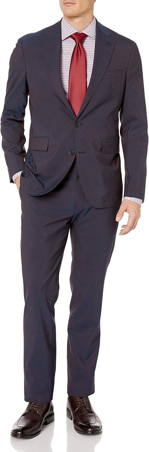 Cole Haan Men's Slim Fit Suit, Wine, 42Regular at Amazon Men’s Clothing ...