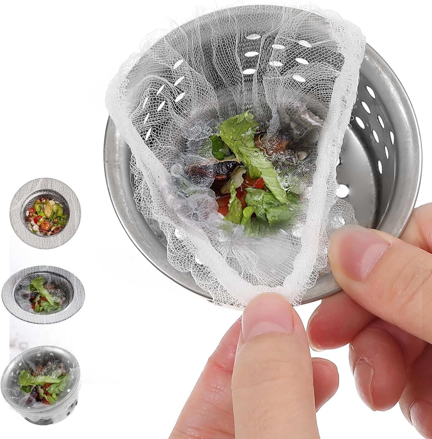 Amazon.com: Heclia 400PCS Disposable Kitchen Mesh Sink Drain Strainers ...
