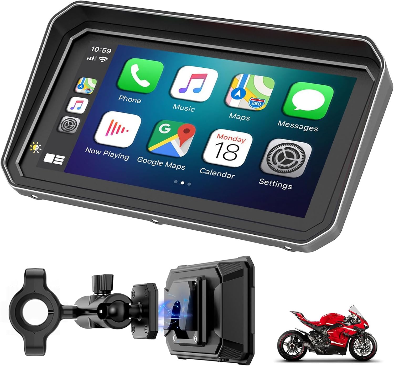 Amazon.com: YZW Carplay inalámbrico para motocicleta de 6 pulgadas con ...