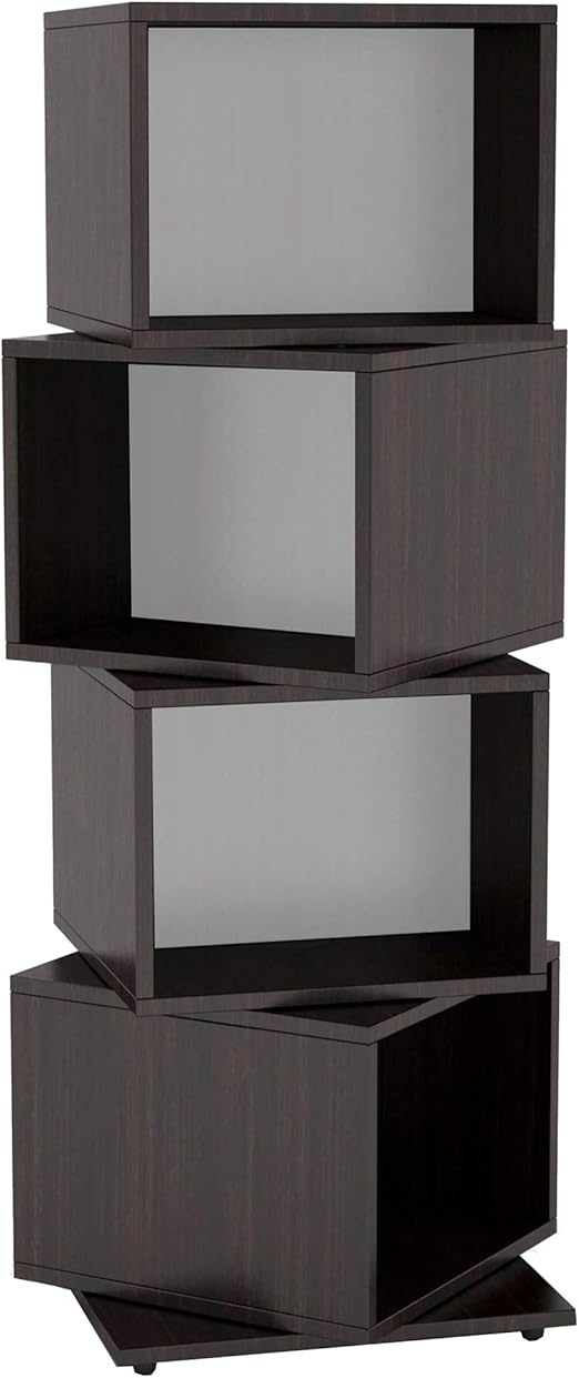 Amazon.com: Atlantic 4 Tier Rotating Cube Espresso : Home & Kitchen