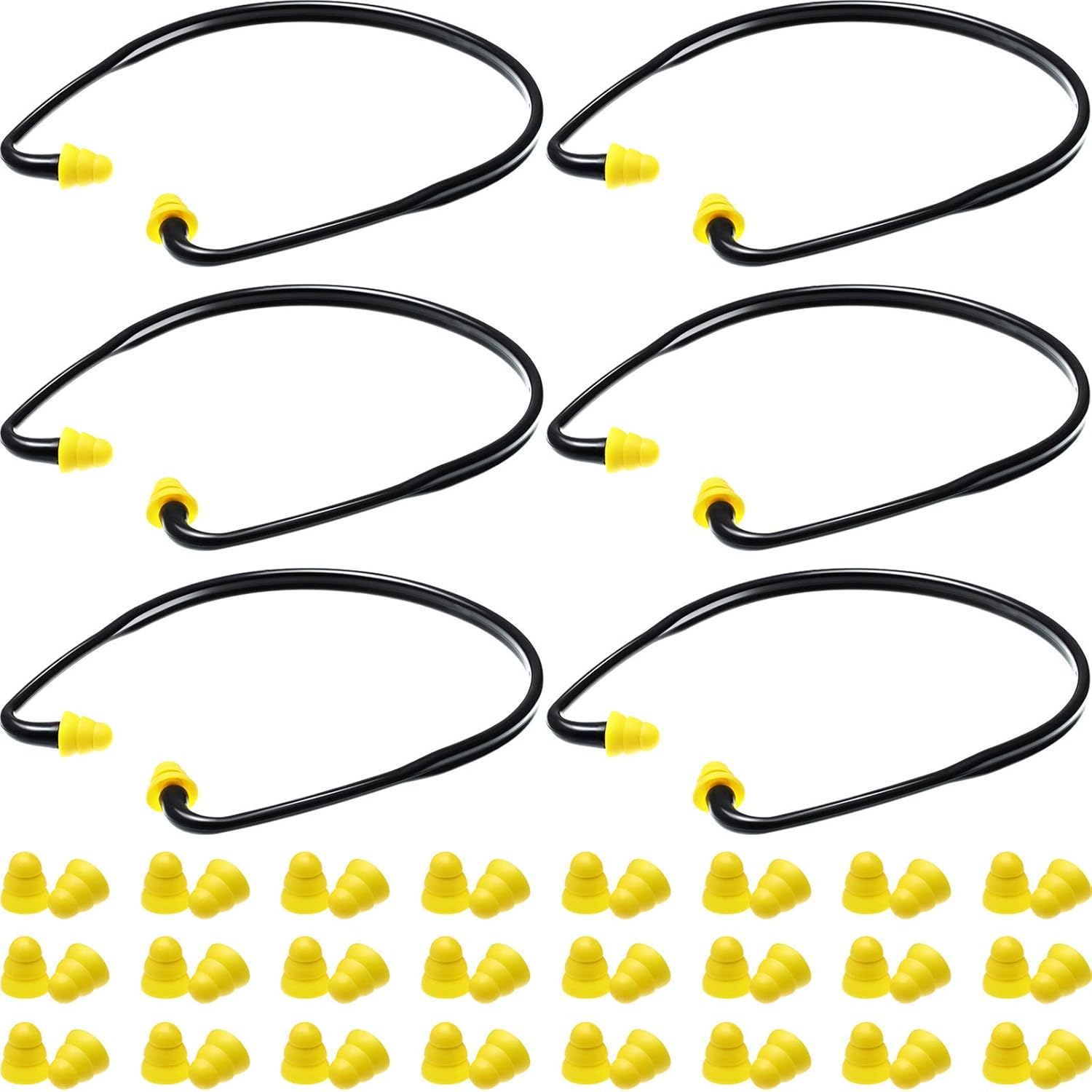 Amazon.com: 6 Pairs Banded Earplugs Silicone Banded Hearing Protection ...