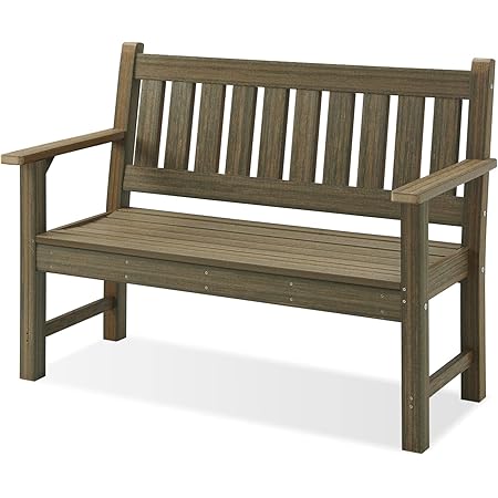 Amazon.com: ACUEL Garden Bench, Poly Lumber Outdoor Bench Weatherproof ...