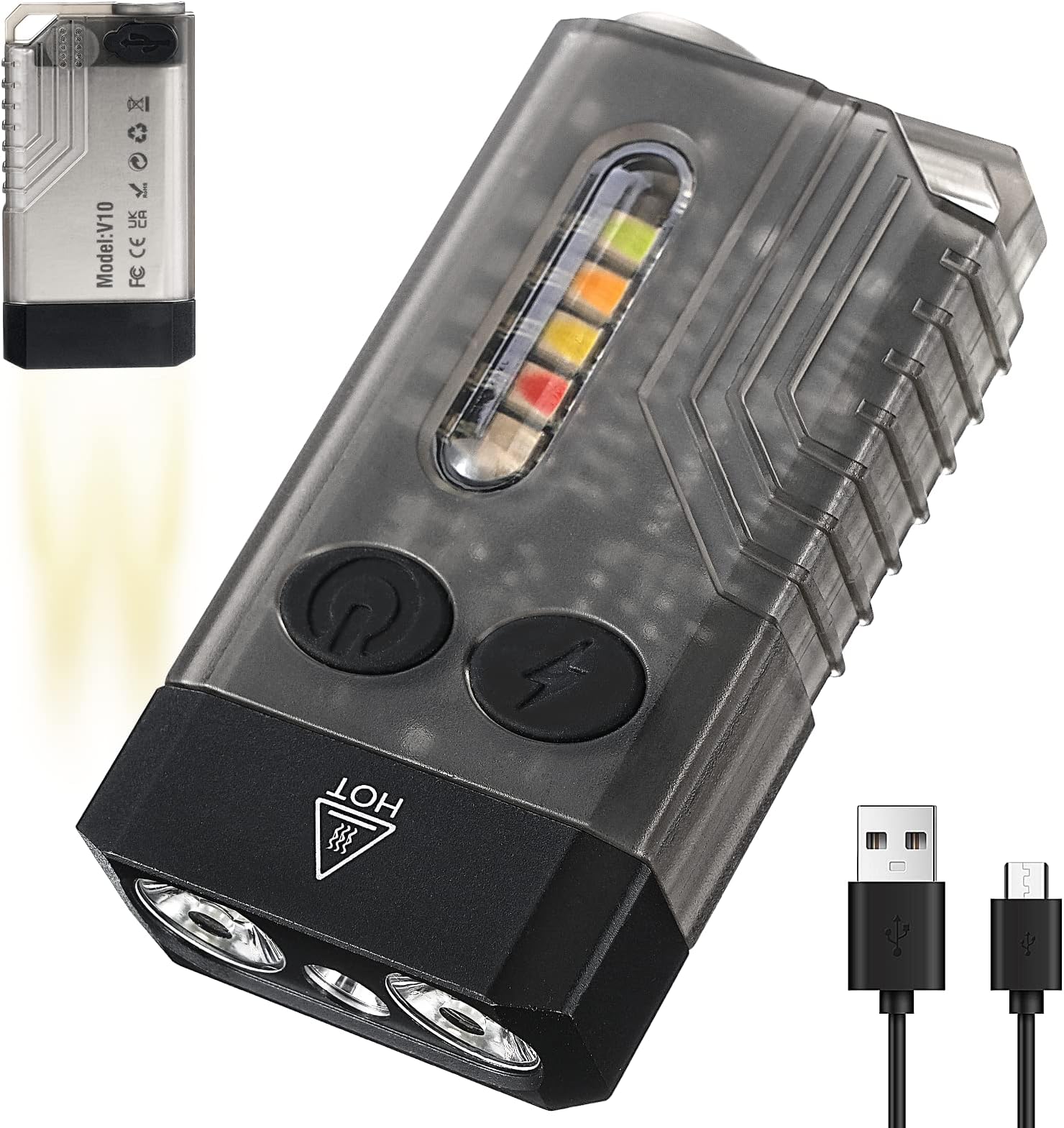 BORUiT V10 Small Powerful Torch Led Super Bright 1000 Lumen with 365nm ...