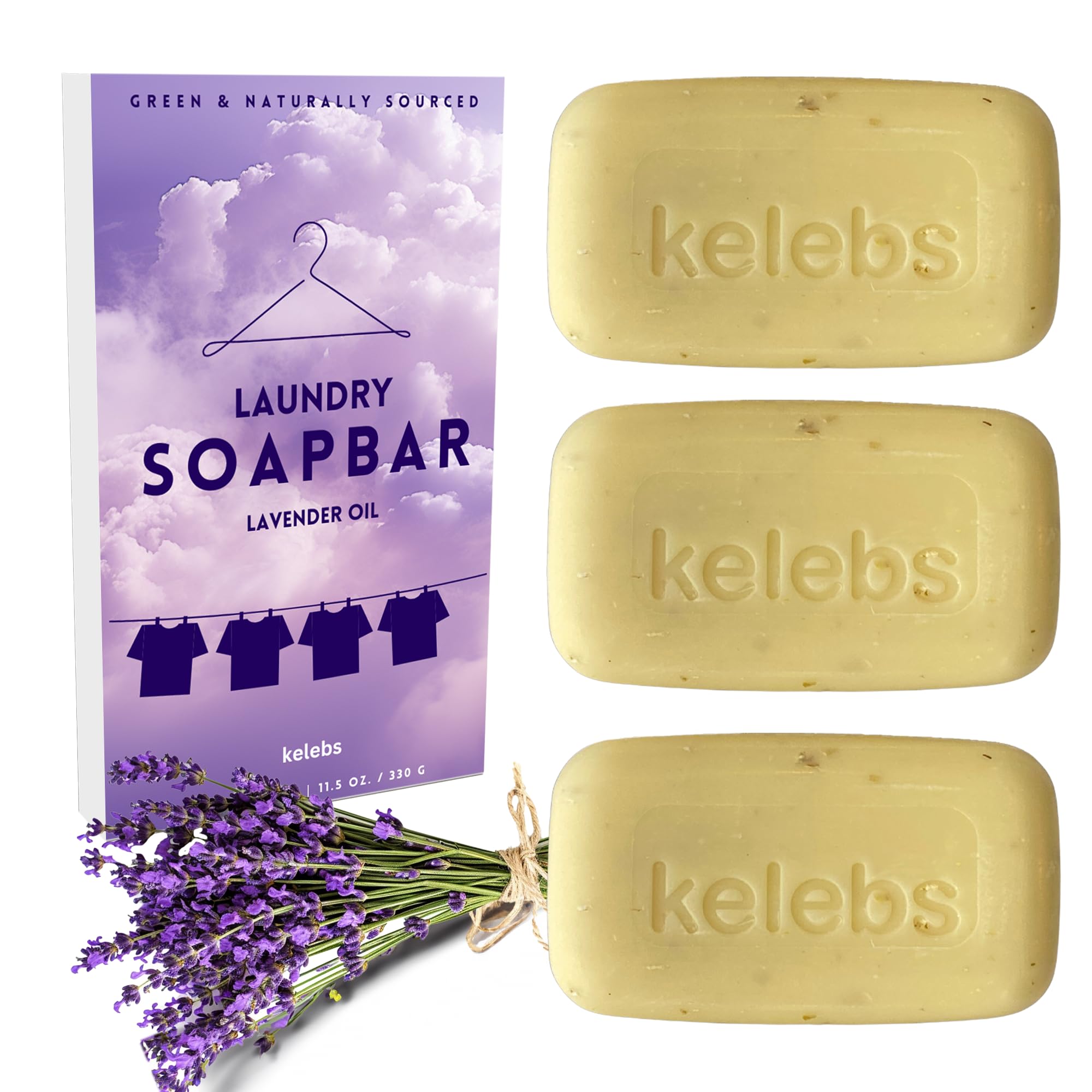 Amazon.com : Organic Laundry Soap Bar with Lavender for Sensitive Skin ...