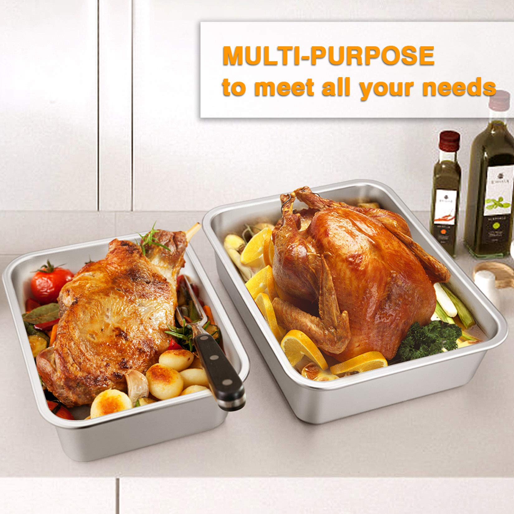 Snapklik.com : Lasagna Pan Set, Stainless Steel Rectangular Baking Pan ...