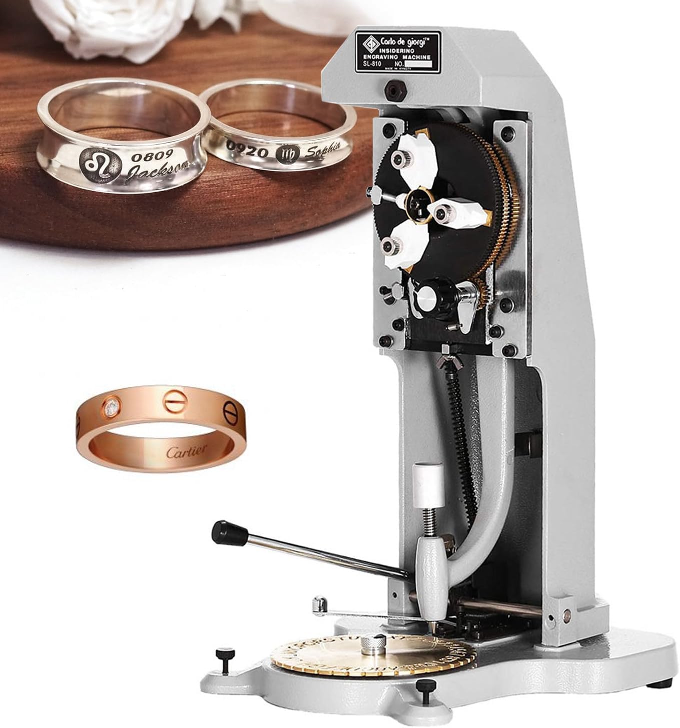 Amazon.com: Aredwhiterui Double Sided Dial Ring Engraver | Inside Ring ...