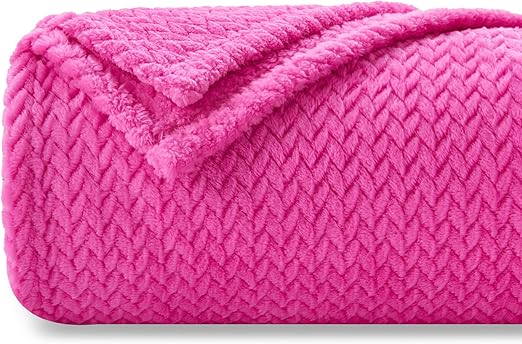 Amazon.com: NEWCOSPLAY Super Soft Throw Blanket Hot Pink Premium Silky ...