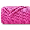 Amazon.com: Aormenzy Hot Pink Cable Knit Throw Blankets for Couch Bed ...