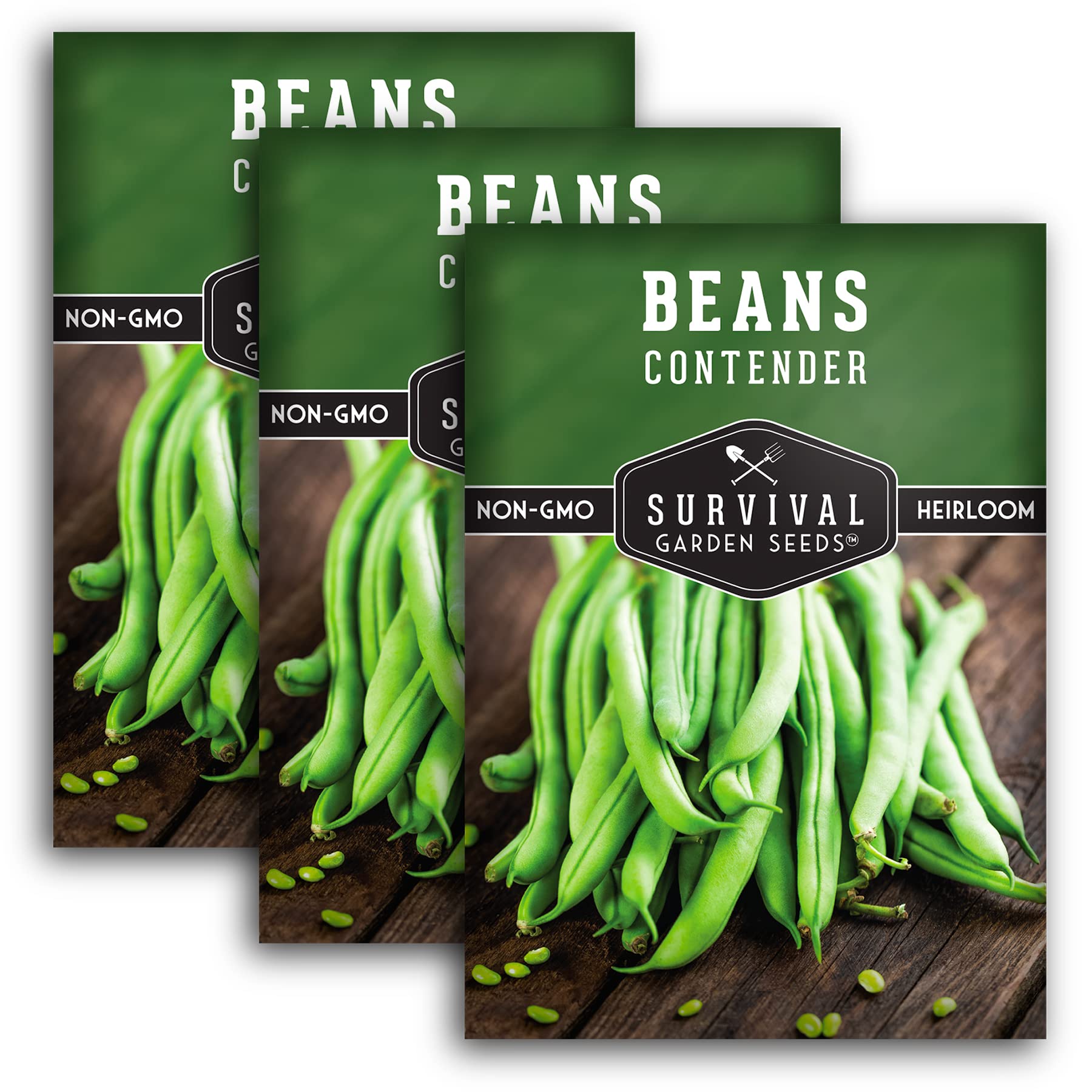 Amazon.com : 3 Packs Contender Bush Bean Seed for Planting with ...