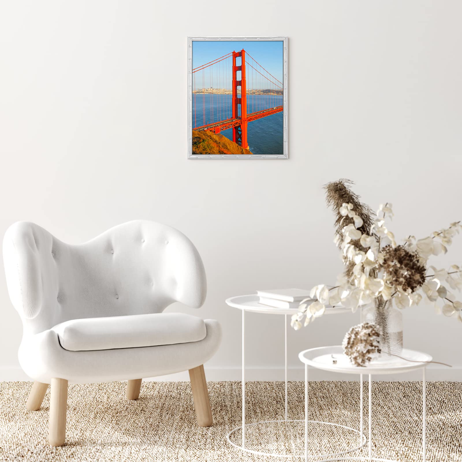 Snapklik.com : 24x30 Picture Frame, Silver Poster Frame, Bamboo Design ...