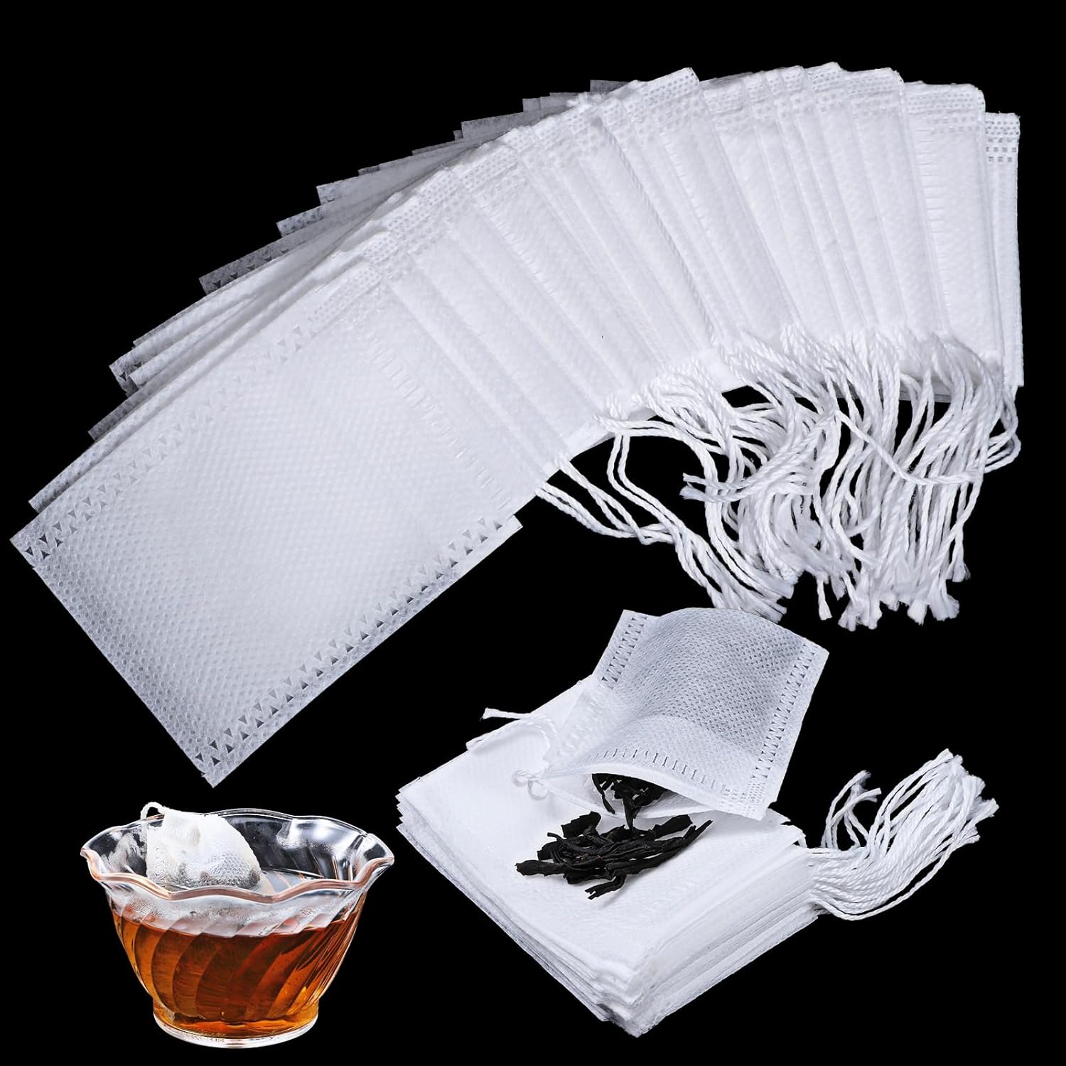 Amazon.com: 200 Pcs Tea Filter Bags for Loose Tea Mini Empty Teas Bags ...