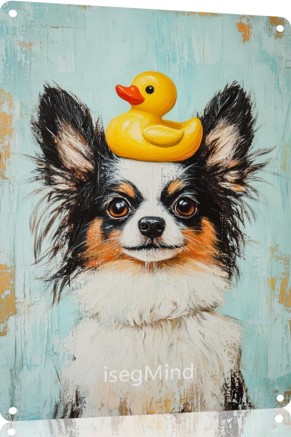 Amazon.com: Vintage Colorful Papillon Dog Metal Sign 12x8 Inch Home ...