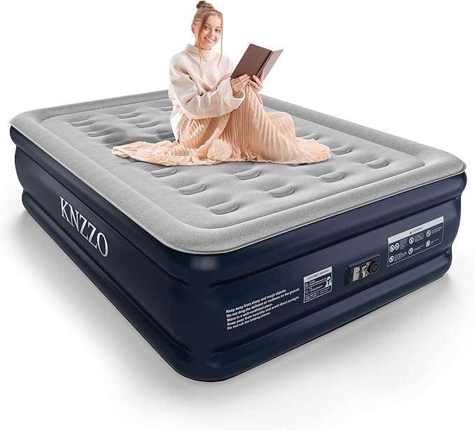 Amazon.com: KNZZO Full Air Mattress with Built-in Pump, 18" Top ...