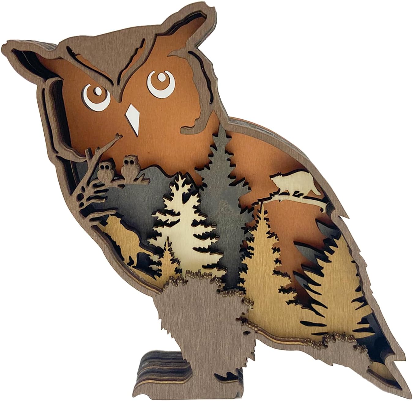 Amazon.com: Laozai Wooden Forest Animals Owl Decor Cabin Rustic ...