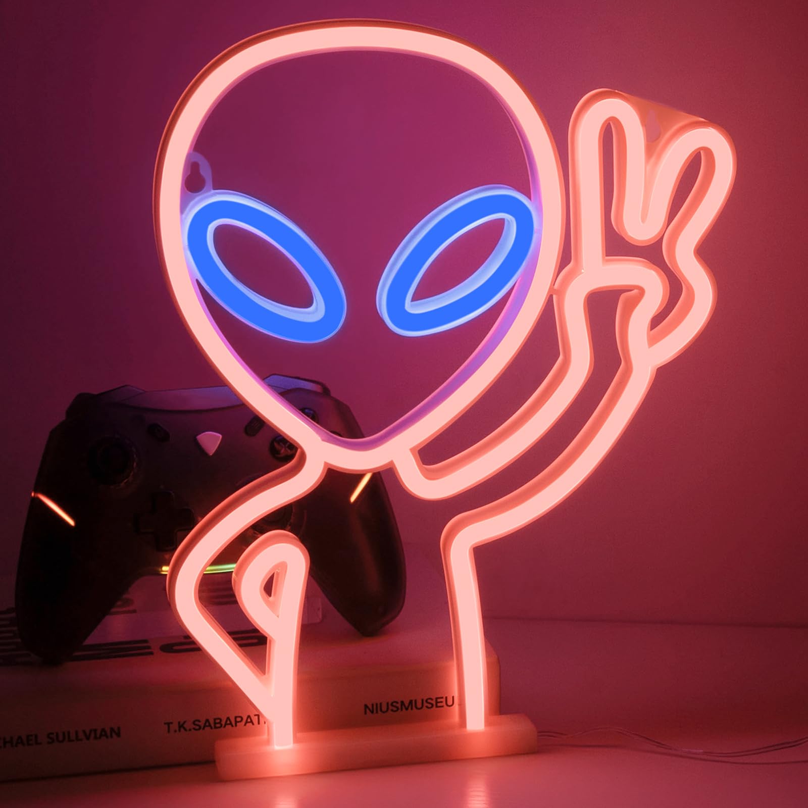 Amazon.com : PIKPEOD Alien Neon Sign Battery or USB Powered Light Sign ...