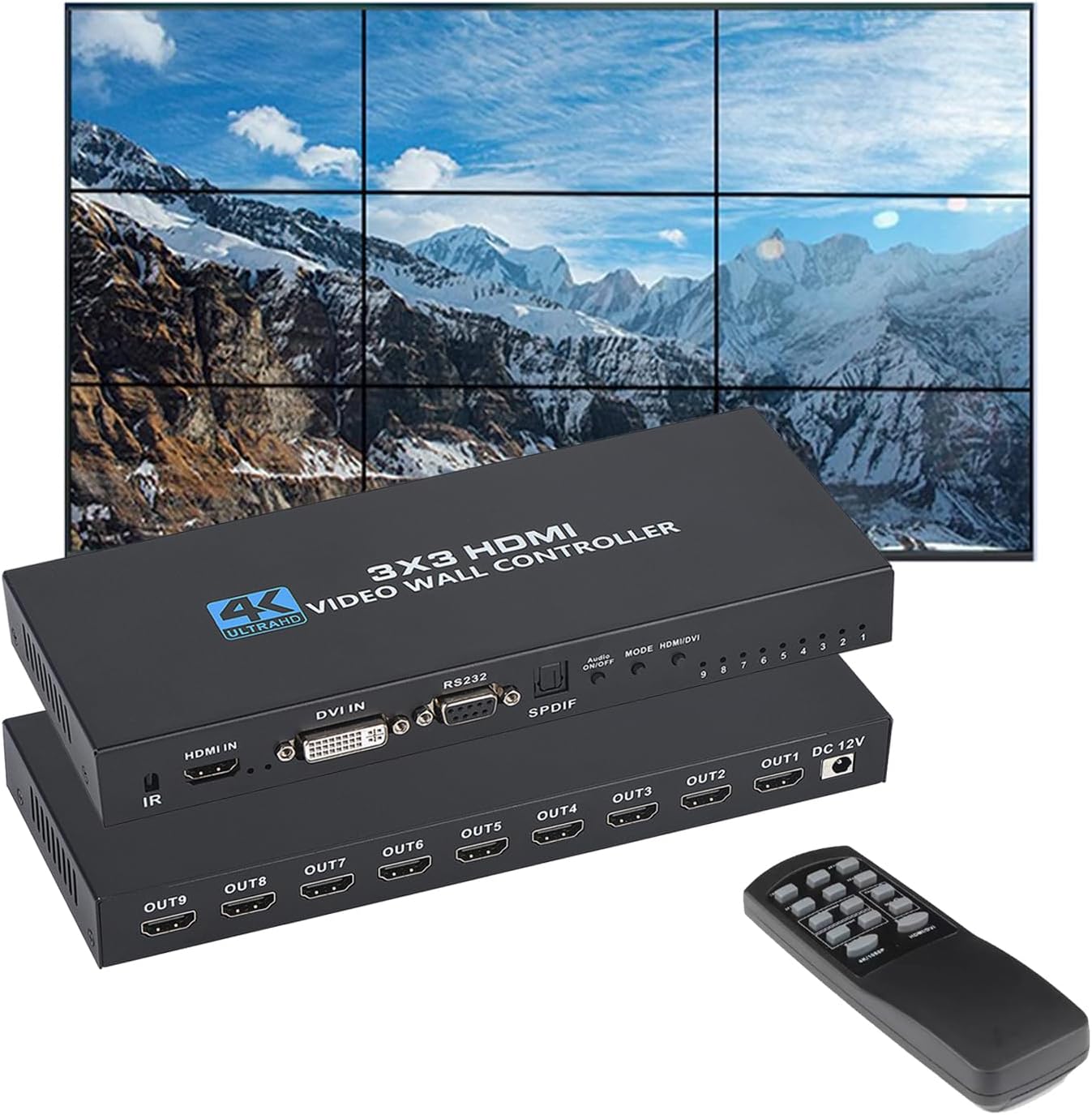 Amazon.com: Video Wall Controller 3x3, TV Wall Processor, 4K x 2K HDMI ...