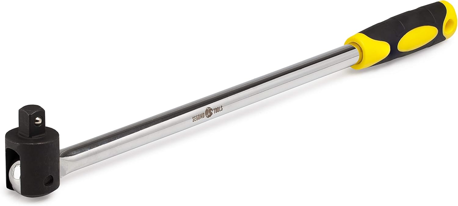 Segomo Tools 1/2 Inch Drive Breaker Bar, 17 Inch Long with 230 Degree ...