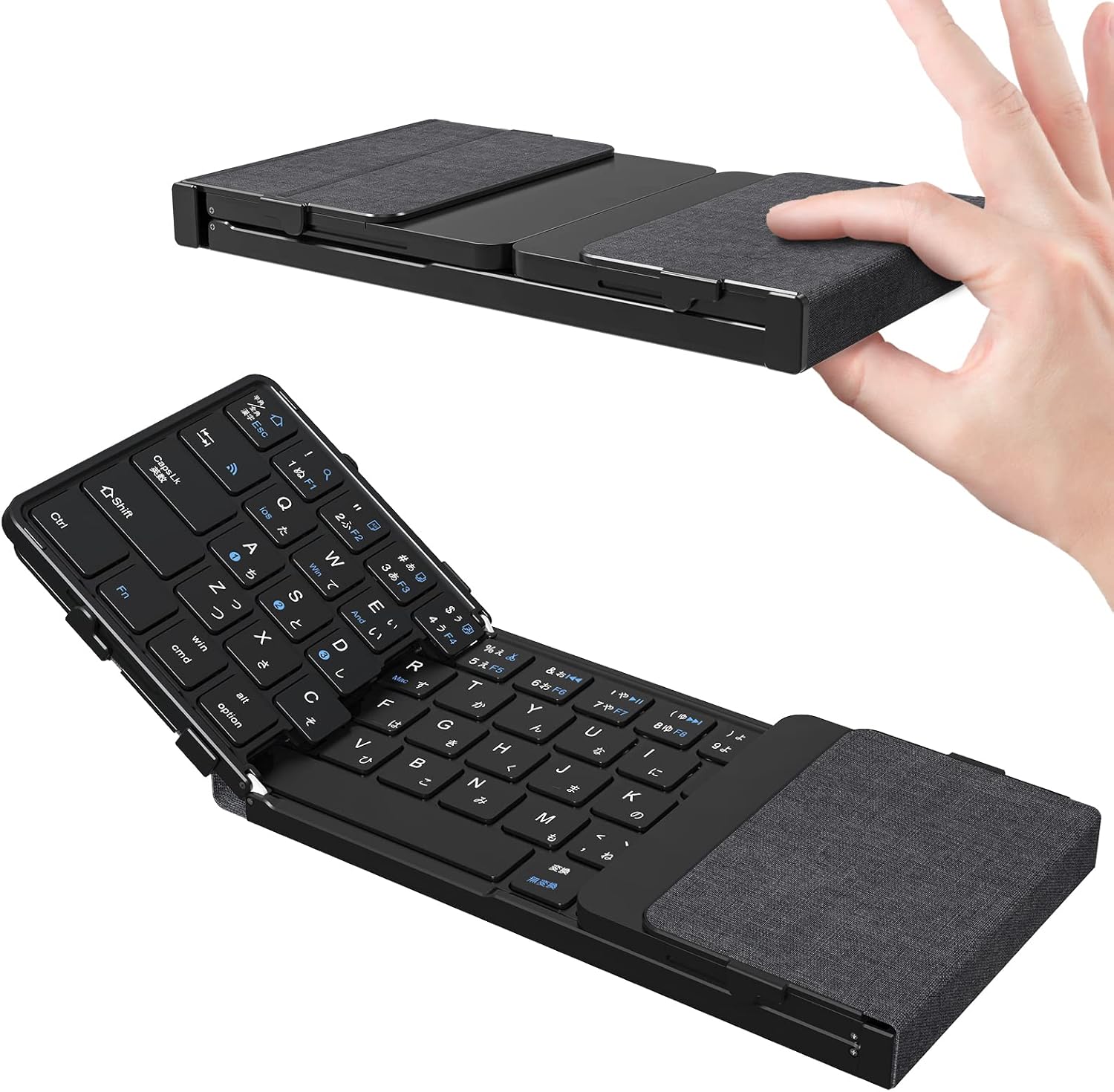 Bluetooth Keyboard Foldable with Touchpad, Wireless Folding Keyboard (Bluetooth wireless ...