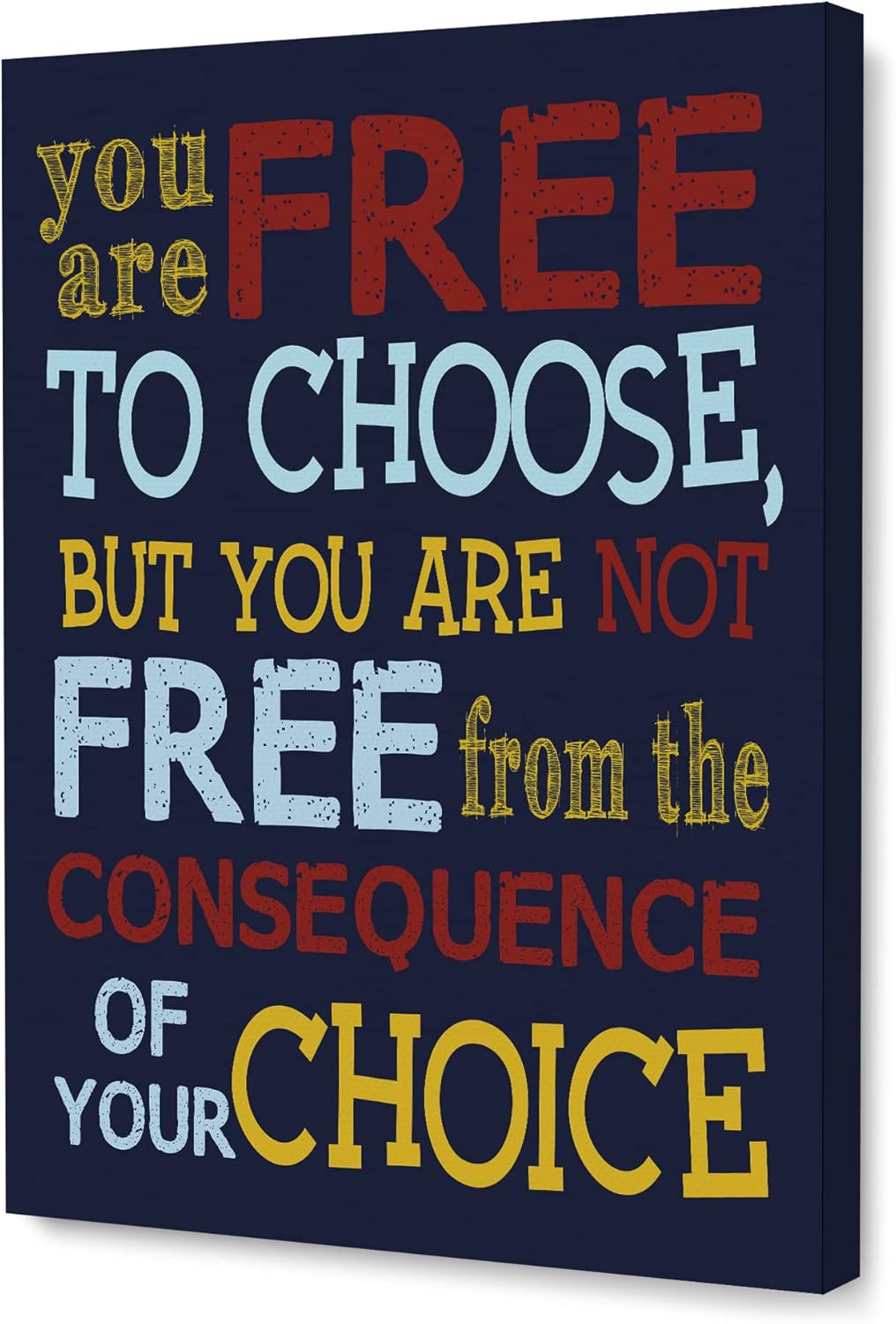 Amazon.com: Framed Canvas Wall Art Inspirational Quotes, Consequences ...