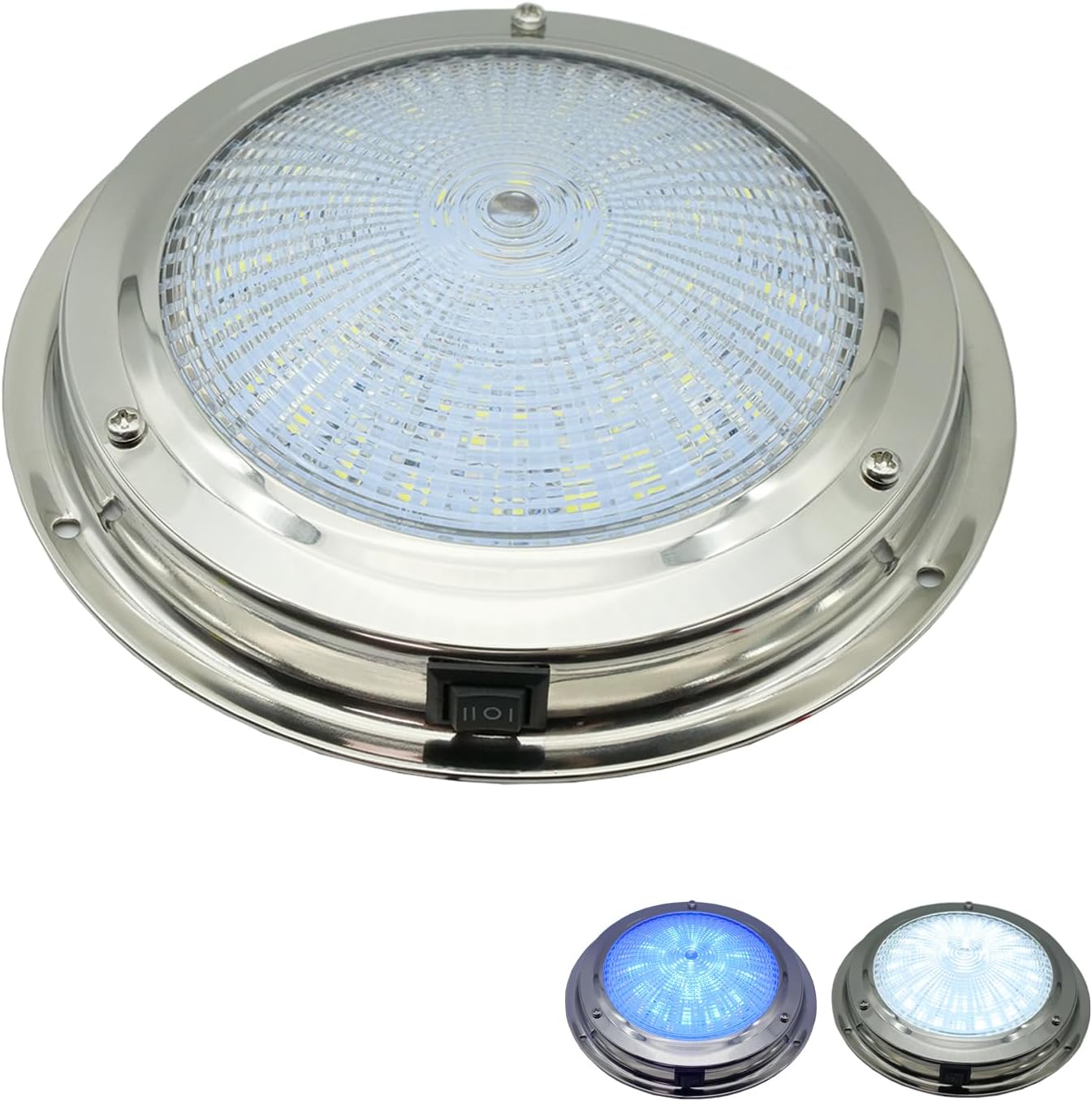 Amazon.com: SMIXCTEK Marine Boat Dome Light, Dual Color 5.5" 12V LED ...
