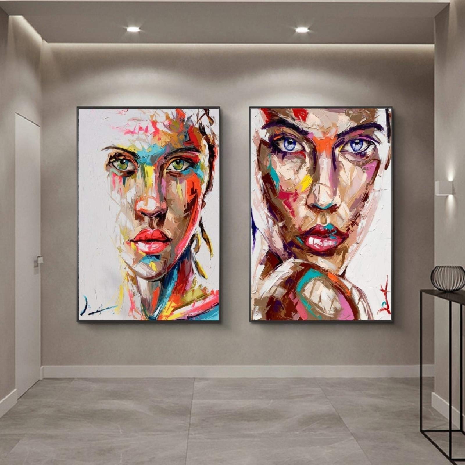 Paintings Of Women Faces Abstract Art Faces Women Stock Illustrations