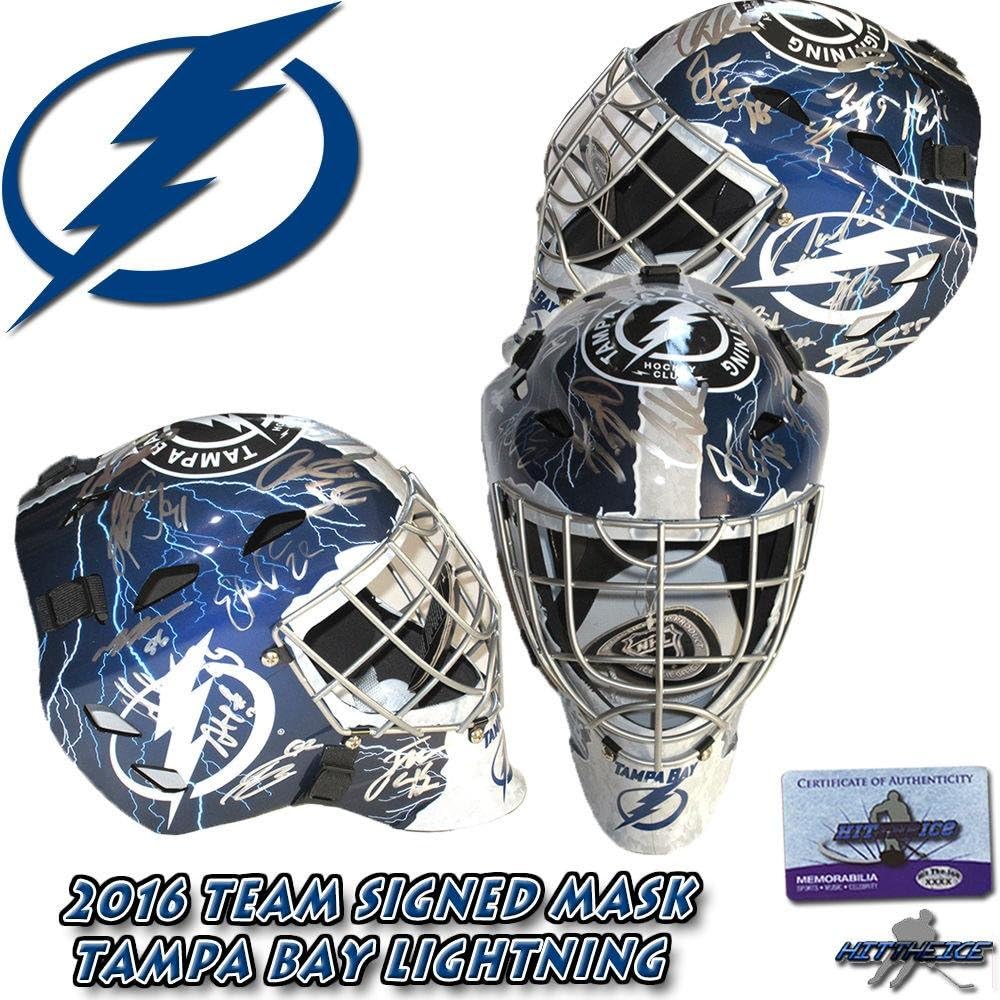 Amazon.com: TAMPA BAY LIGHTNING 2016 Team Signed FULL-SIZE GOALIE MASK ...