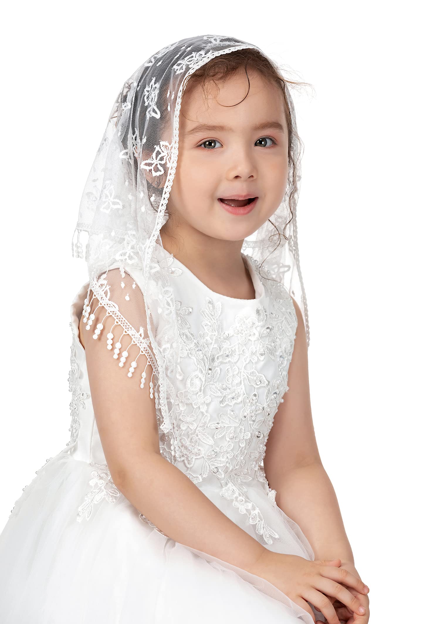 Snapklik.com : PAMOR Triangle First Communion Veils For Girls Lace ...
