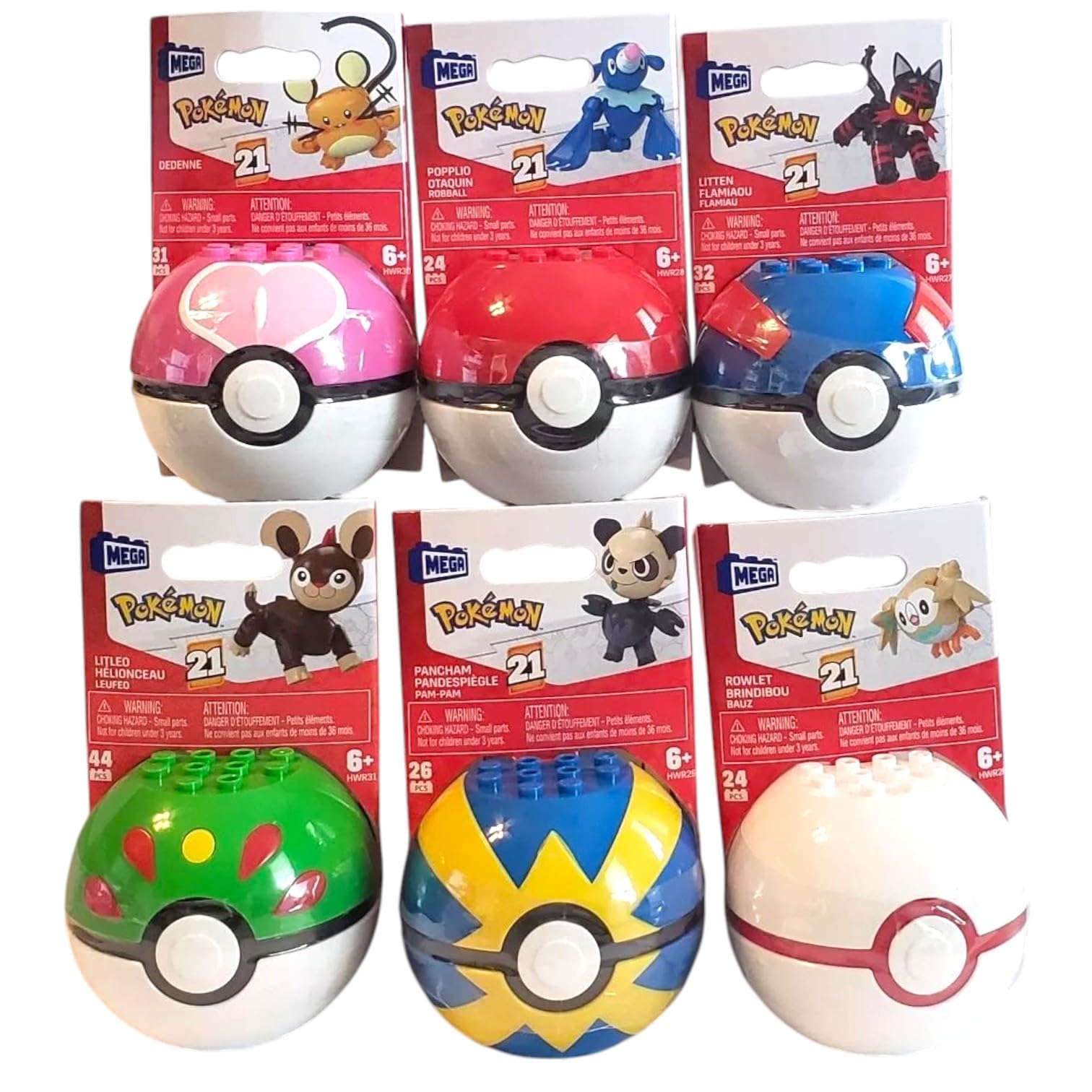 Colored Lego Pokeballs