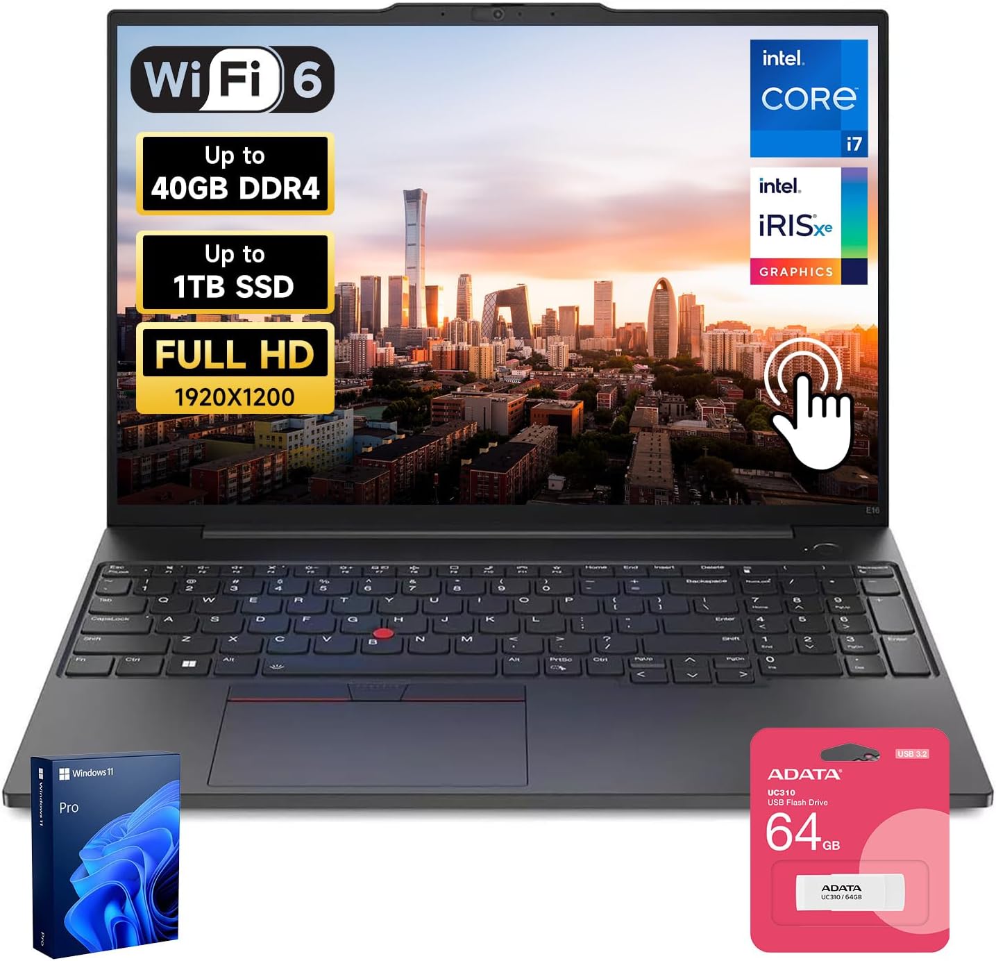 Amazon.com: Lenovo ThinkPad E16 Business Laptop, 16" FHD+ Touchscreen ...
