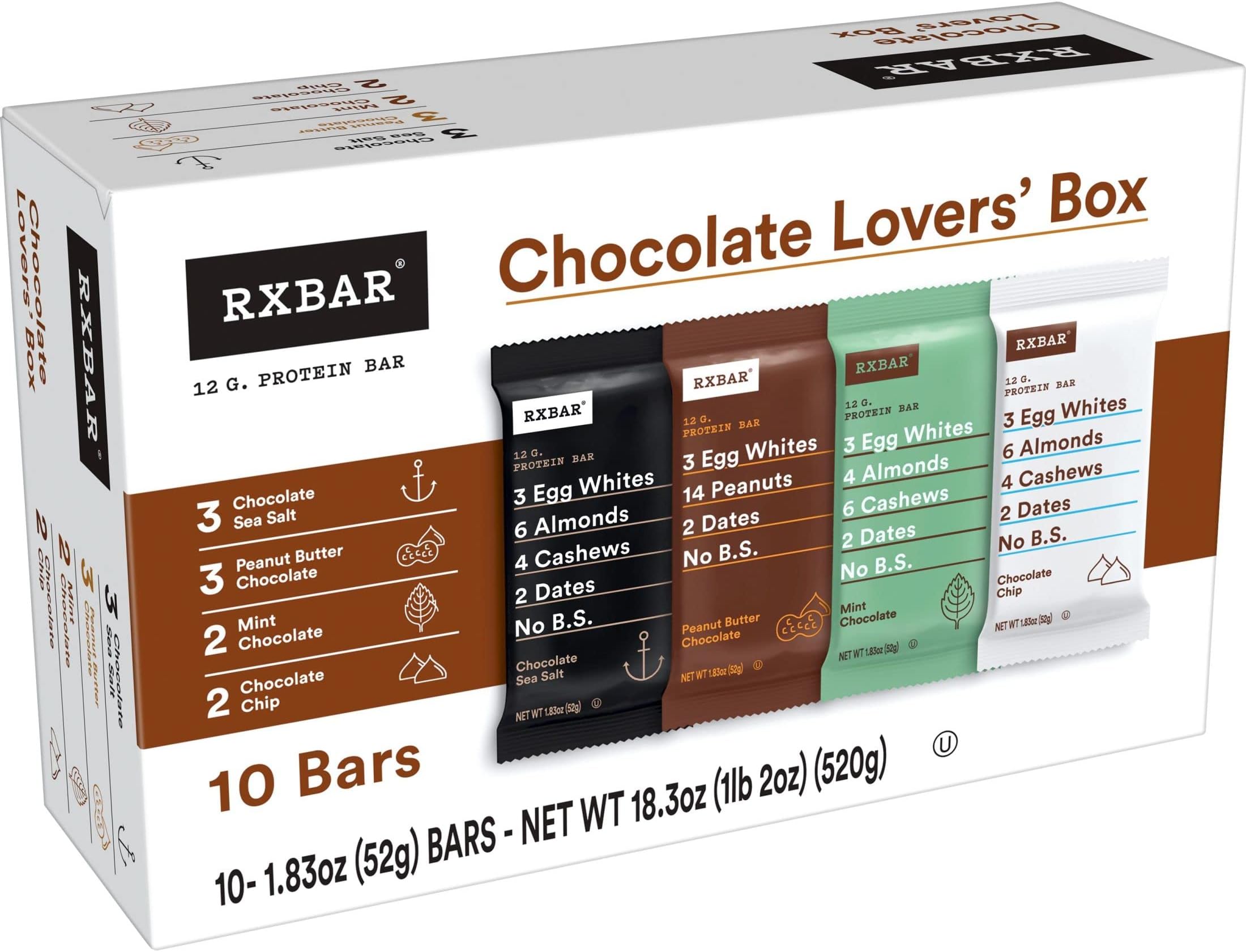 Amazon.com: RXBAR Protein Bars, 12g Protein, Gluten Free Snacks ...