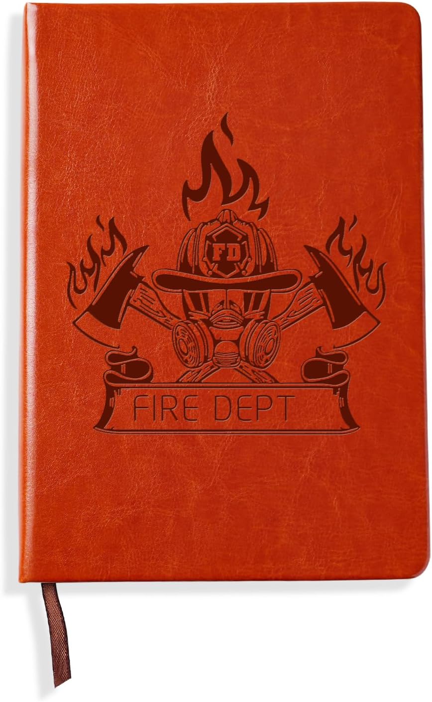 Amazon.com : LBWCER Firefighter Leather Notebook Gift for Coworker ...