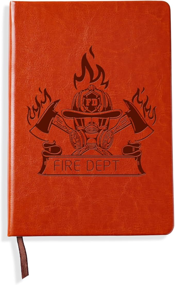 Amazon.com : LBWCER Firefighter Leather Notebook Gift for Coworker ...