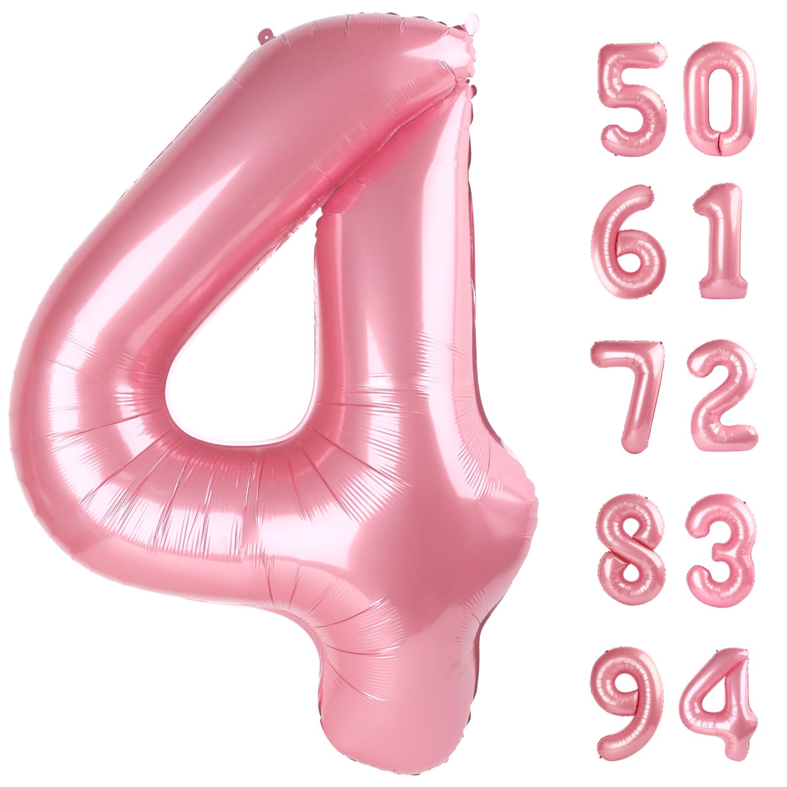 Snapklik.com : Pearlescent Pink 4 Balloon, Number Balloons 40 Inch, 4th ...