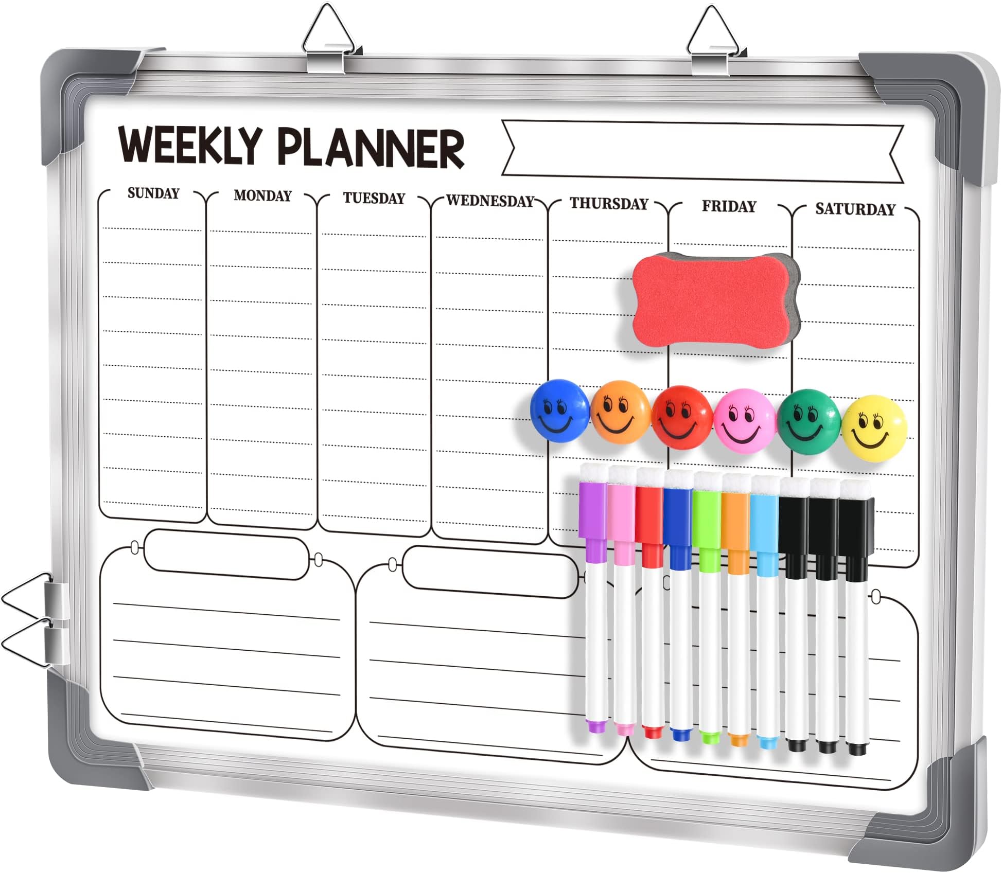 Amazon.com : Xpener Dry Erase Weekly Calendar Whiteboard for Wall, 16 ...