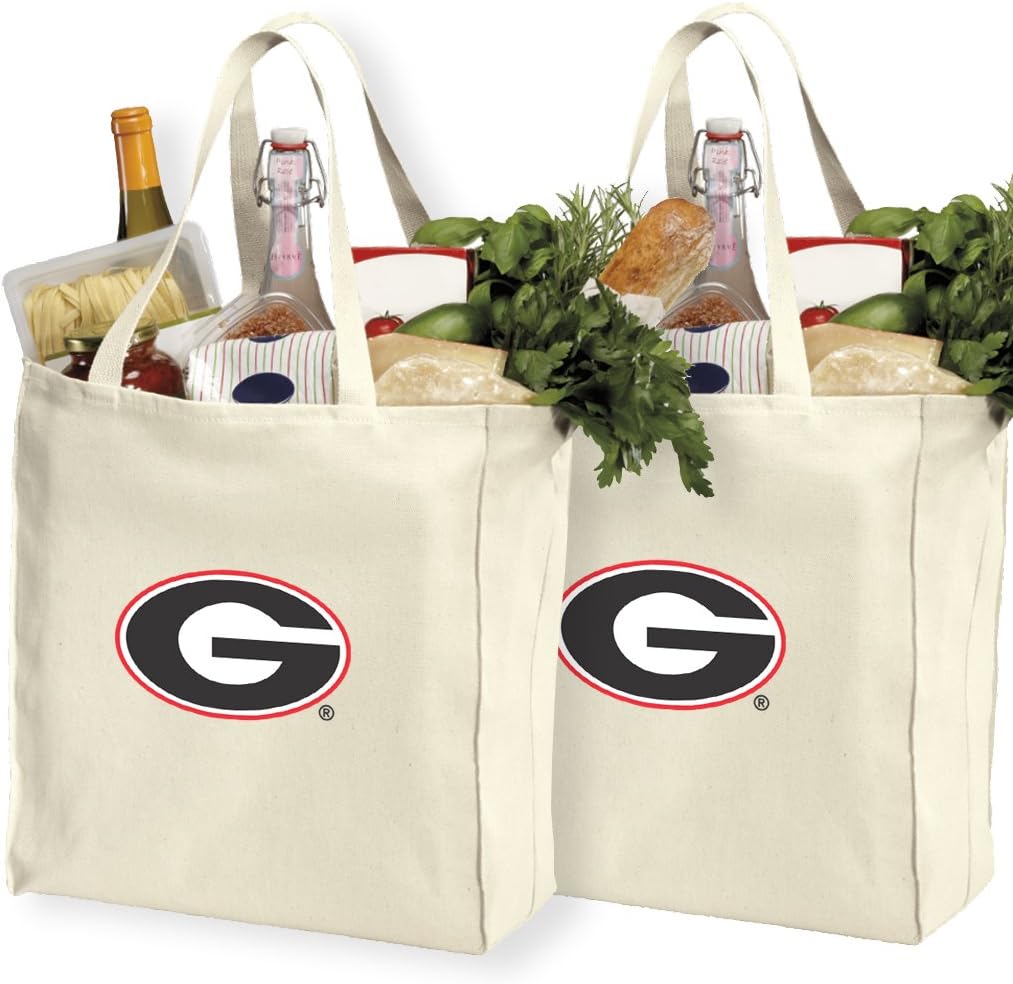 Amazon.com: Broad Bay Reusable University of Georgia Shopping Bags or ...