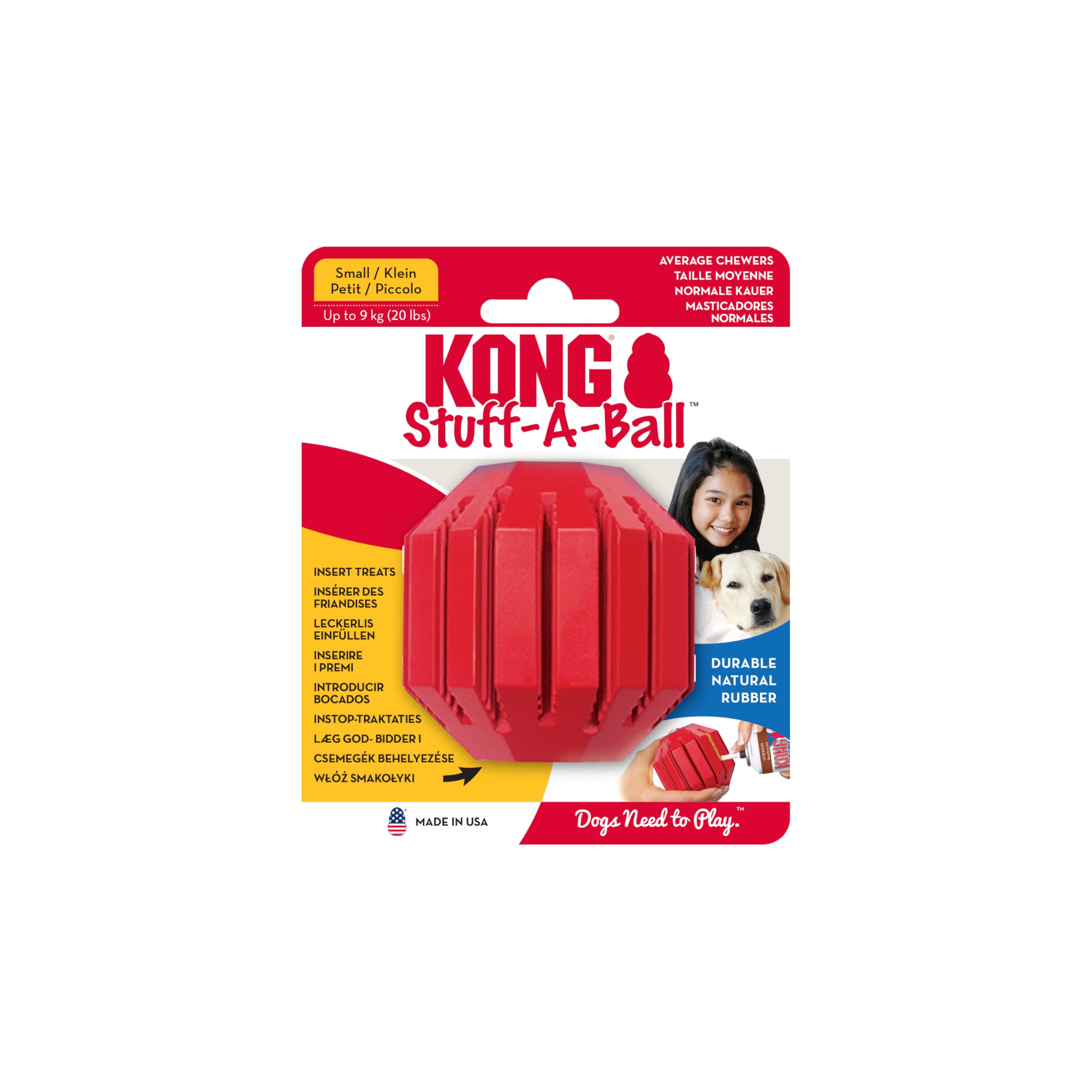KONG - Stuff-A-Ball- Durable Rubber, Treat Dispensing and Teeth ...