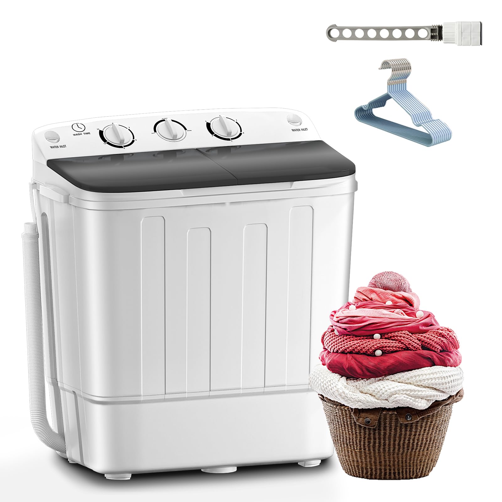 Amazon.com: Erivess Compact Portable Mini Twin Tub 18lbs Washing ...