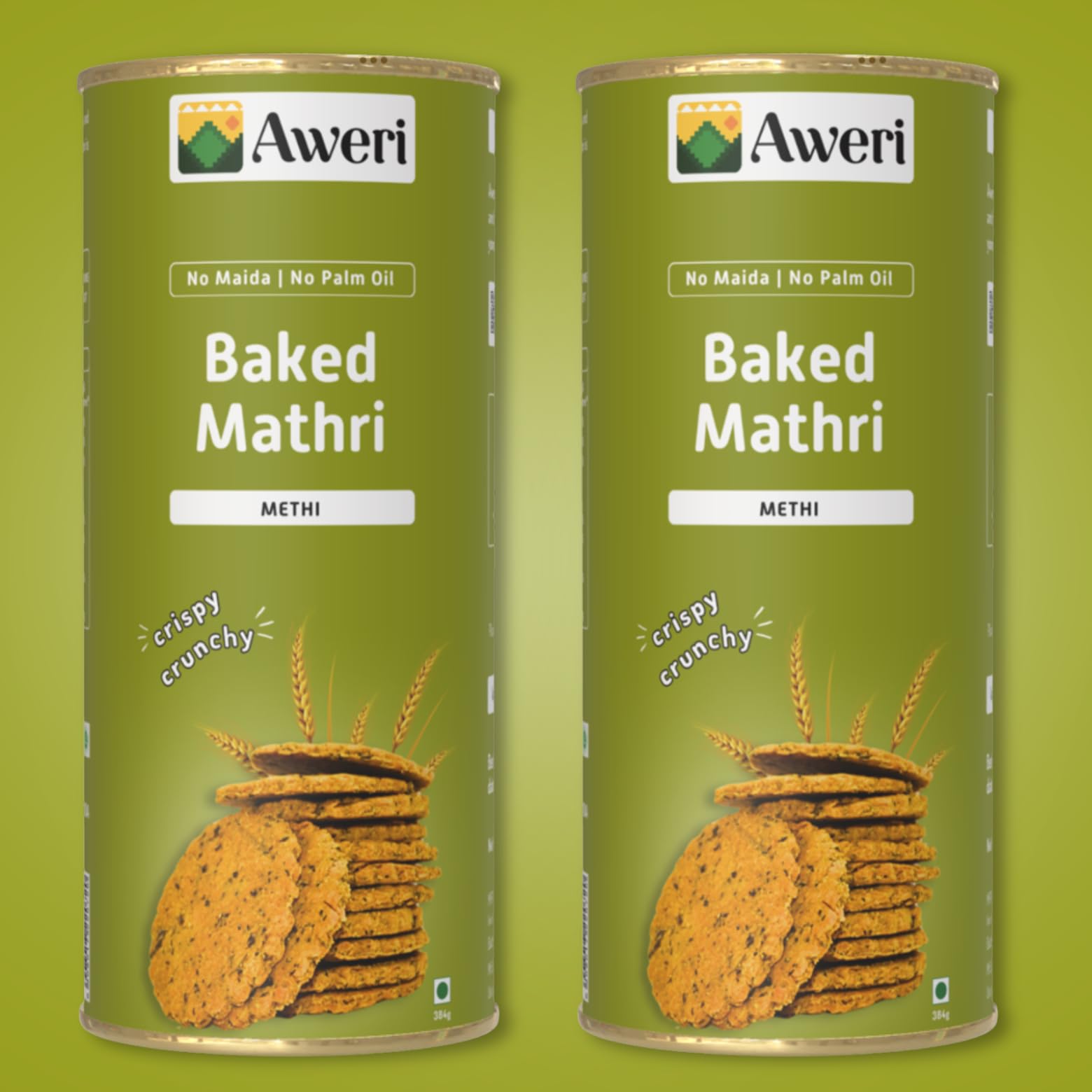 Aweri Baked Methi Mathri (64pcs-768g) | No Maida | No Palm Oil | Crispy ...