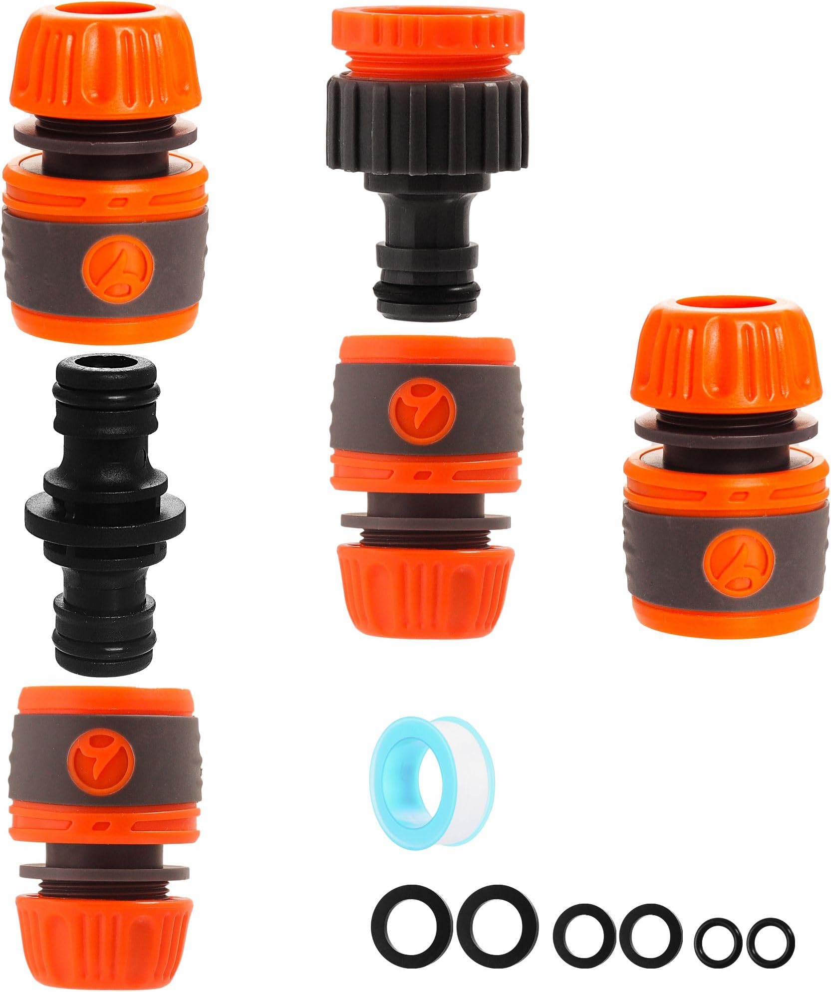 10Pack Garden Pipe Fittings Kit for Outdoor Tap - 2 Double Male & 6 ...